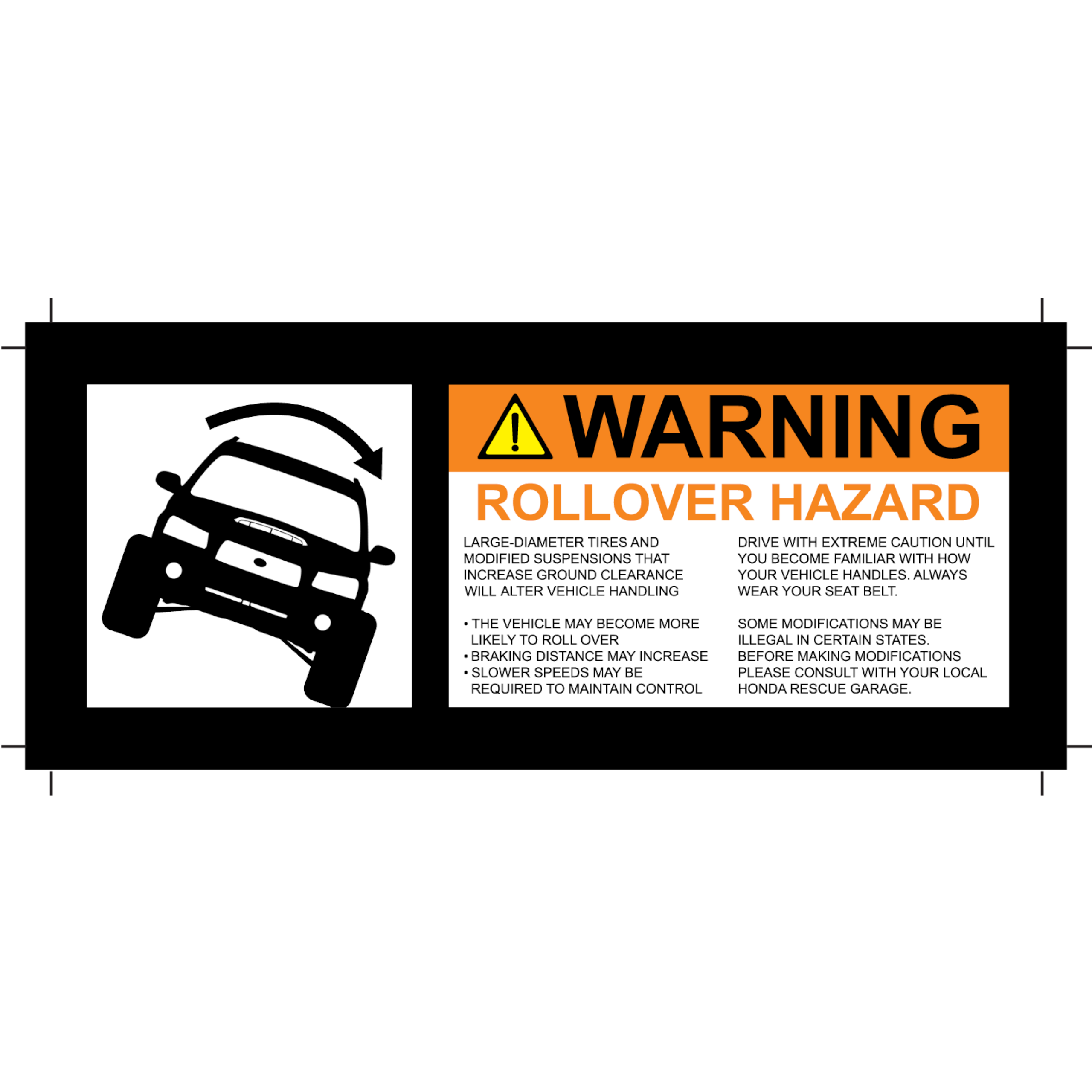 2003-2008 Subaru Forester Small ROLLOVER Warning visor sticker (FUNNY ...