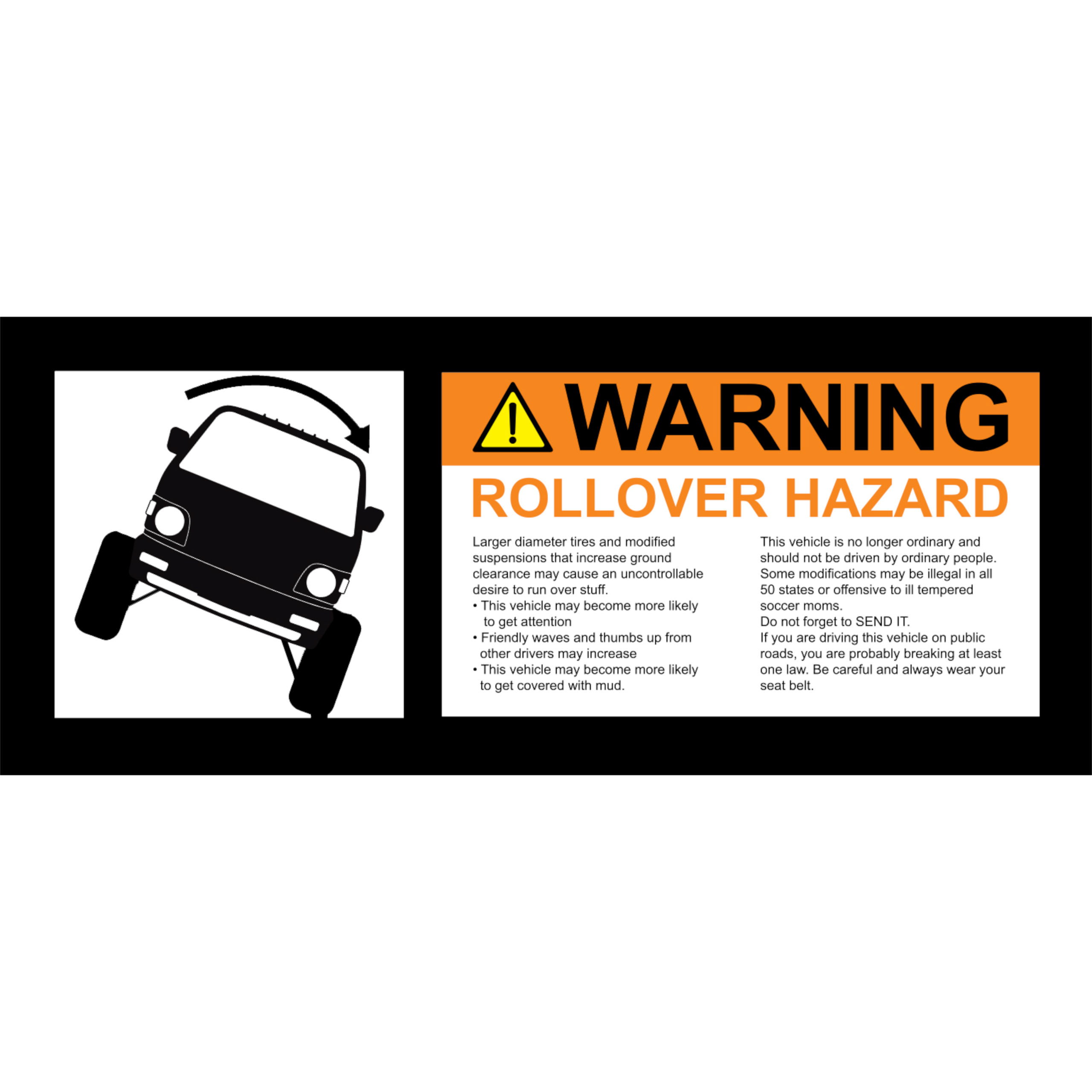 1990-1998 Mitsubishi Minicab Small ROLLOVER Warning visor sticker ...