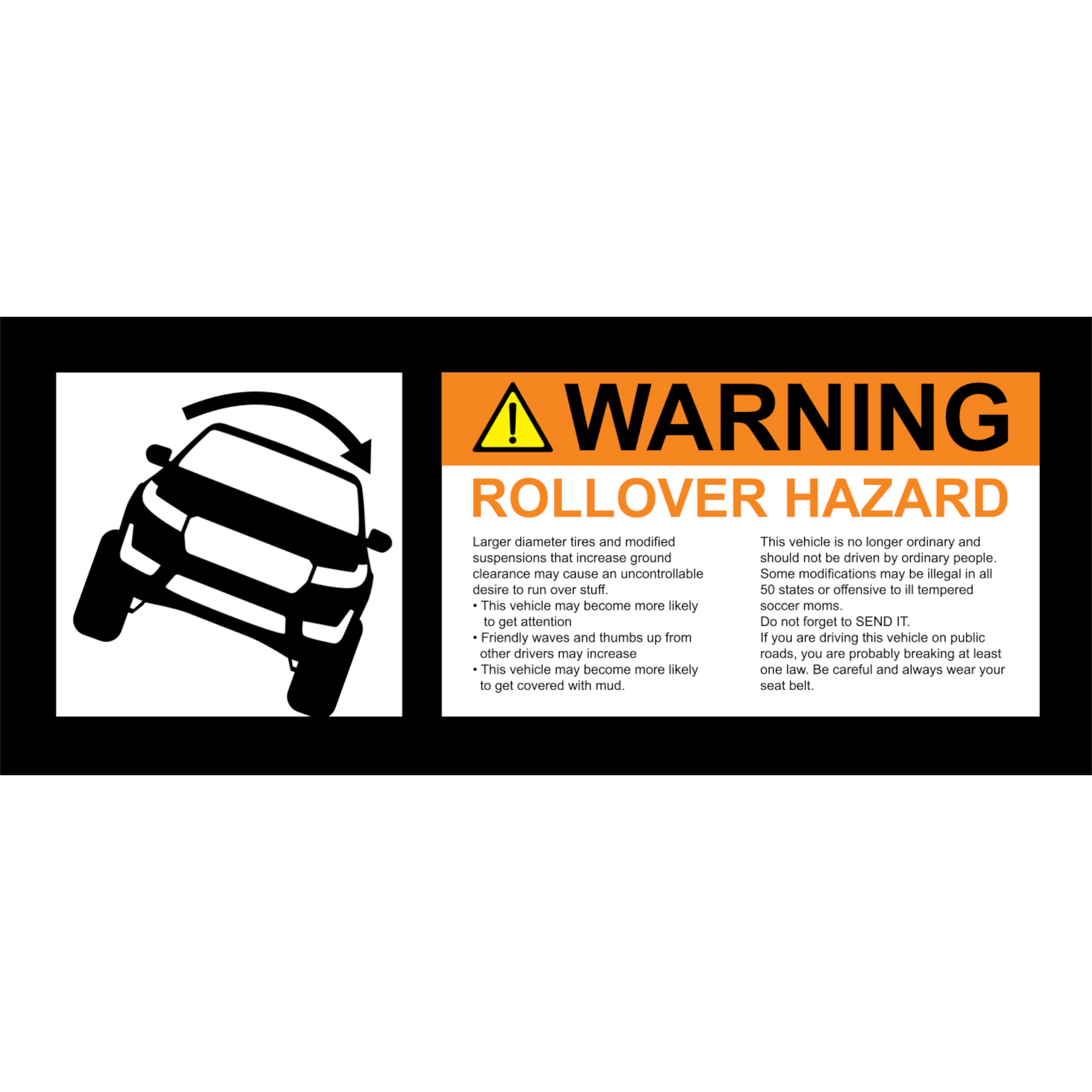 2021-2026 Honda Ridgeline Small Rollover Warning Visor Sticker - HRG ...