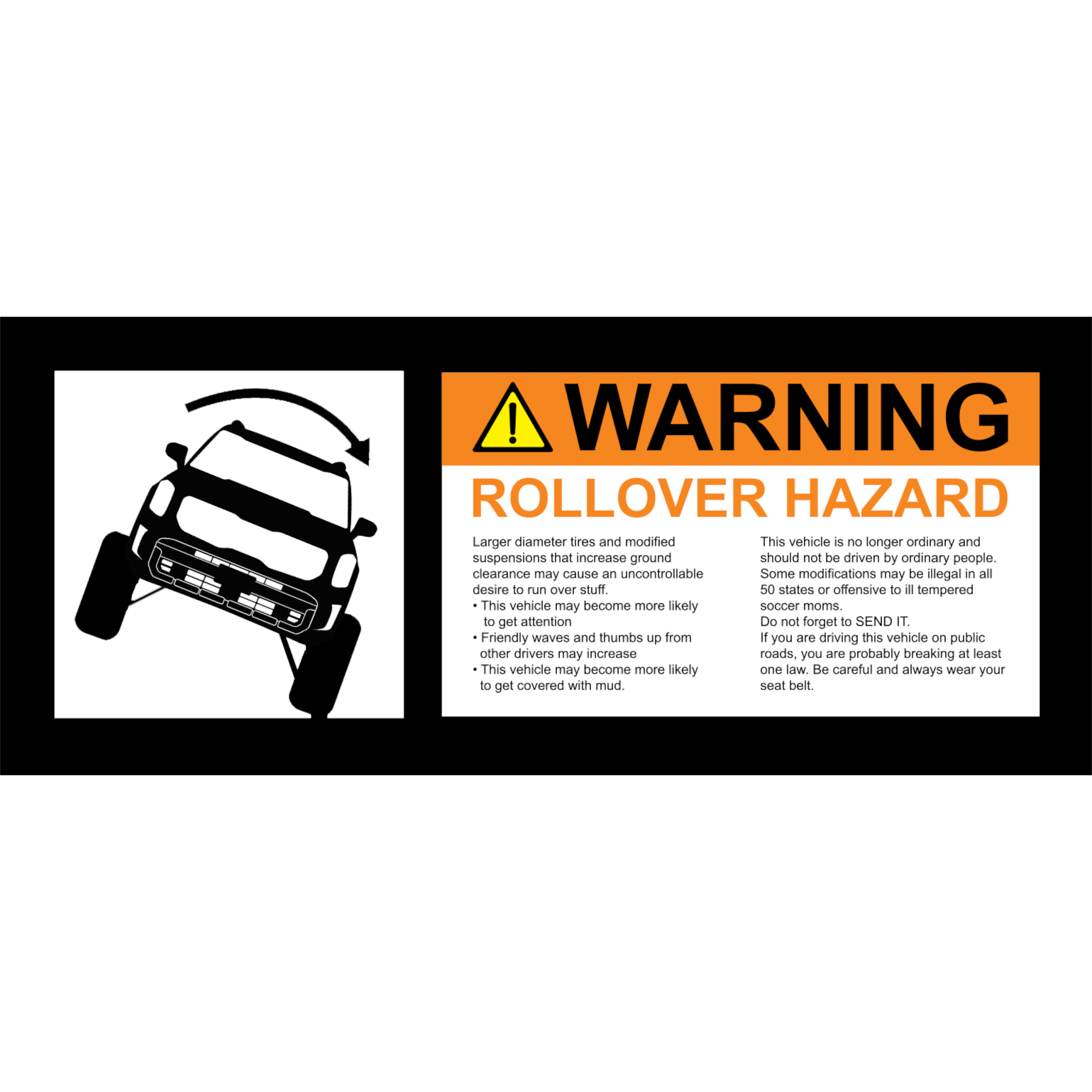 2020 2025 Kia Telluride Small Rollover Warning Visor Sticker Funny