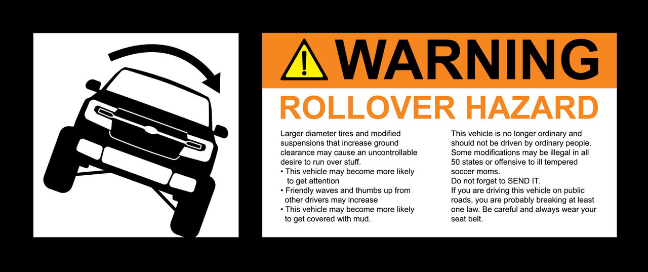 2022-2024 FORD MAVERICK SMALL ROLLOVER WARNING VISOR STICKER (FUNNY ...