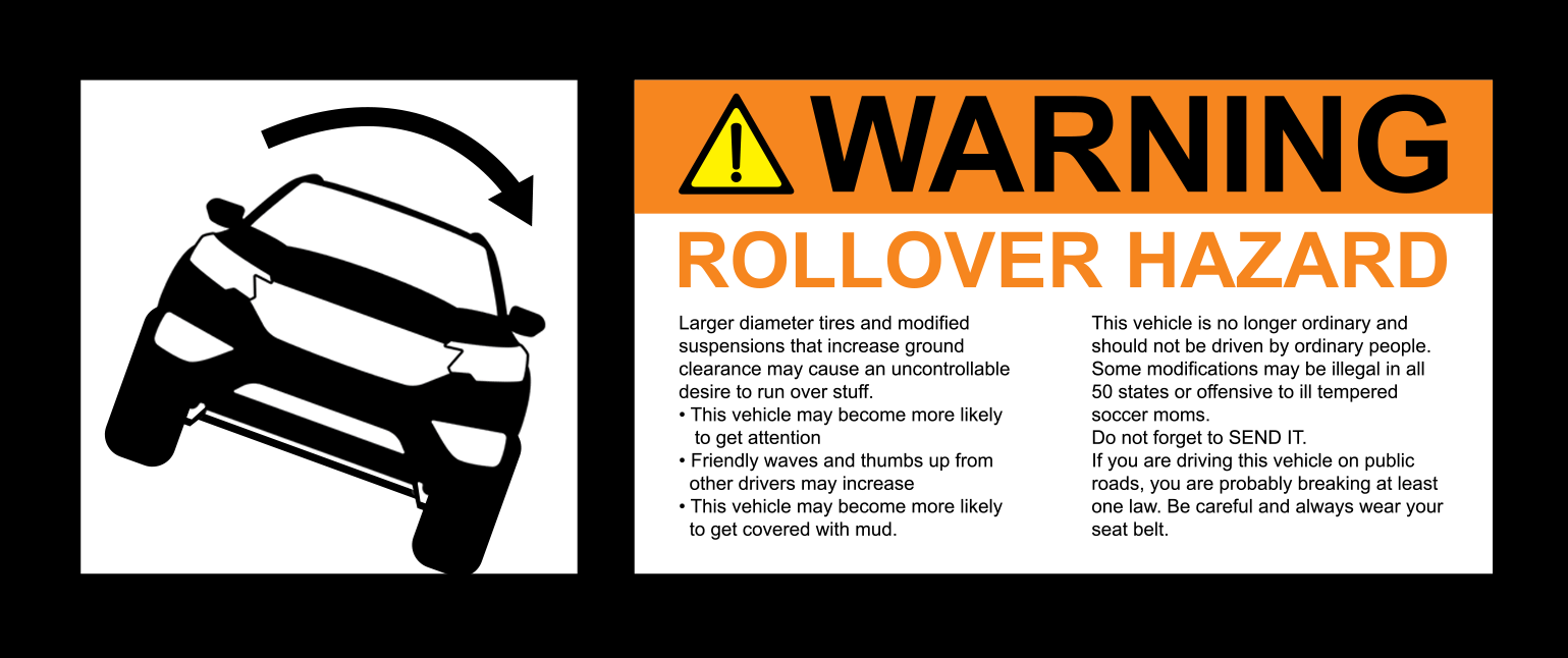 2017-2022 Honda CRV Small ROLLOVER Warning visor sticker (FUNNY) - HRG ...